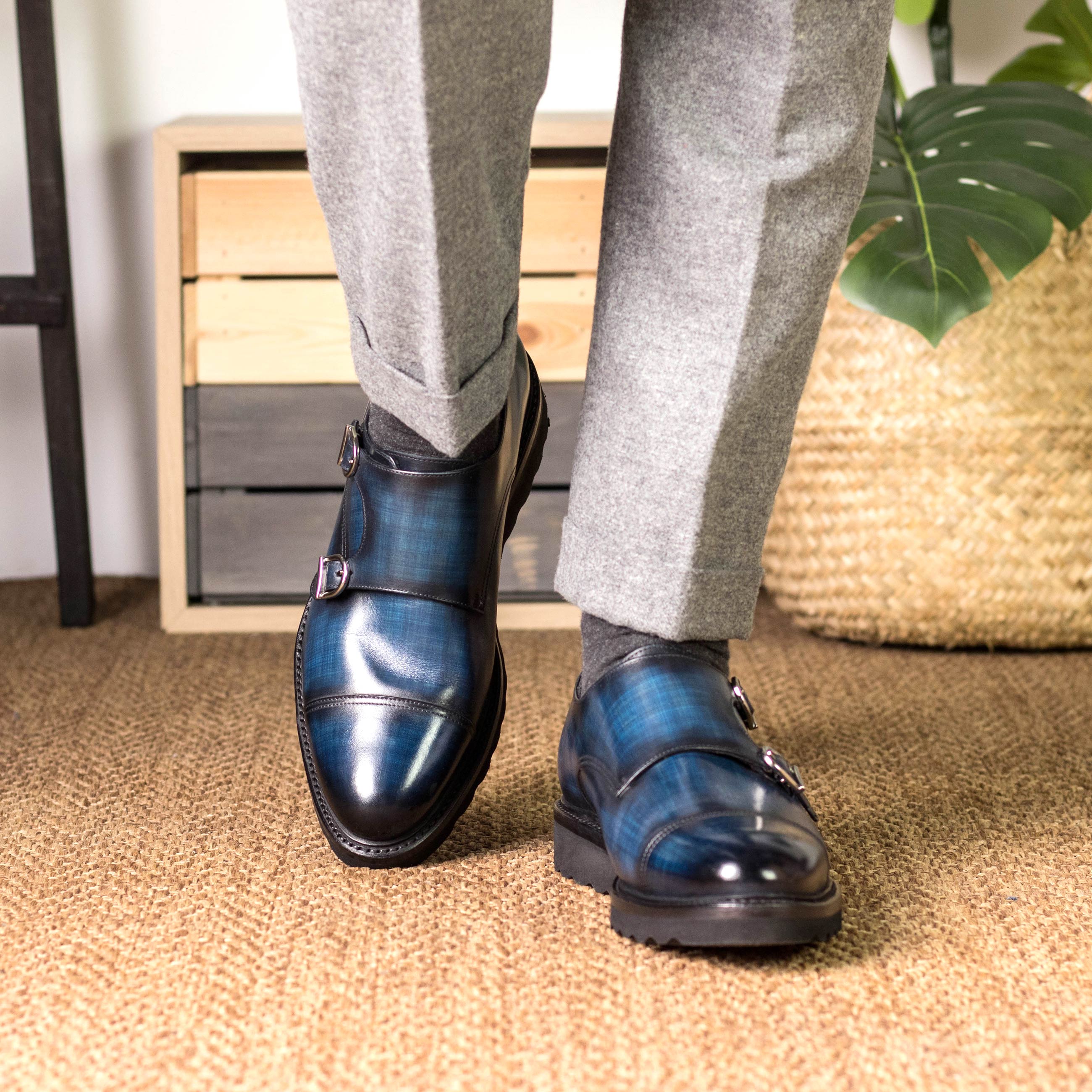 Double Monk Louis Denim Patina - Sartorial Lab